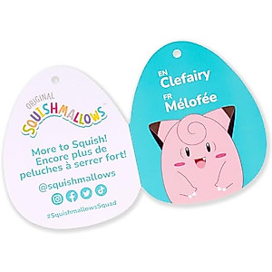 Squishmallows Pokemon 14-Inch Clefairy Plush - Add Clefairy to Your Squad, Ultrasoft Stuffed Animal Medium Plush, Official Kelly Toy Plush