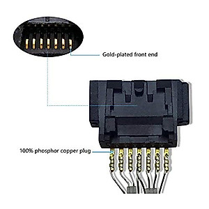 LINESO 2Pack 32in Long SATA Cable 6gb Straight with Locking Latch(Yellow)