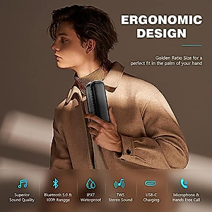 Bluetooth Speakers, Portable Speakers Bluetooth Wireless with 20W Loud Stereo Sound, IPX7 Waterproof Shower Speakers, TWS Loud Party Speakers, Multi-Colors Lights, 15 Hrs Playtime for Indoor&Outdoor