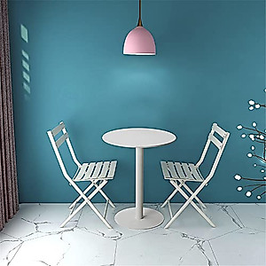 CODOMI Mid-Century Coffee Side Table Round Metallic Side Table Modern Small Round Table Contemporary Pedestal Side End Table for Living Room Household Restaurant - 23.6" L x 23.6" W x 28.7" H White