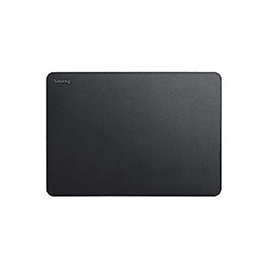 Solucky Leather Mat Desk Pad & Blotter Protector, Flat, Non Slip, 17 x 12 Inches, Black, Ideal for Office and Home