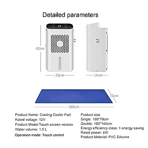 ZHIBIMOI Water-Cooled Mattress, Bed Cooling System, Mattress Cooler with LCD Display, Portable Bed Chiller with Silent Water Pump for Used in Summer Cooling and Optimized Sleep(63x27.6in)
