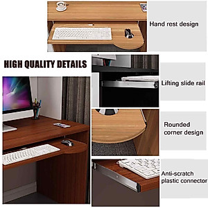 OM-PDD Keyboard Pull Out Tray Under Desk, Under Desk Tray Slide Out, Ergonomic Keyboard Tray, Teak Color/White/Light Walnu/Black/White Maple, L 60/70cm, W26cm