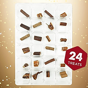 Best Bully Sticks 2024 Dog Advent Calendar with Dog Treats - 24 Days of Joy - All-Natural Chicken & Beef Treats & Chews - Healthy Dog Treats in Holiday Dog Gift Box for Pets