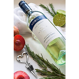 Fashioncraft Heart Wine Bottle Stopper, Decorative Beverage Cork Topper Saver, Metal with Reusable Rubber Plug, for Wedding Favors, Party, Baby Shower - Love Design Heart Shape - Chrome (1 Pack)