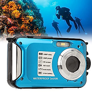 Digital Camera,Waterproof Camera with 2.7 Inch LCD Display,1080P Selfie Camera 30MP 16x for Photography and Video