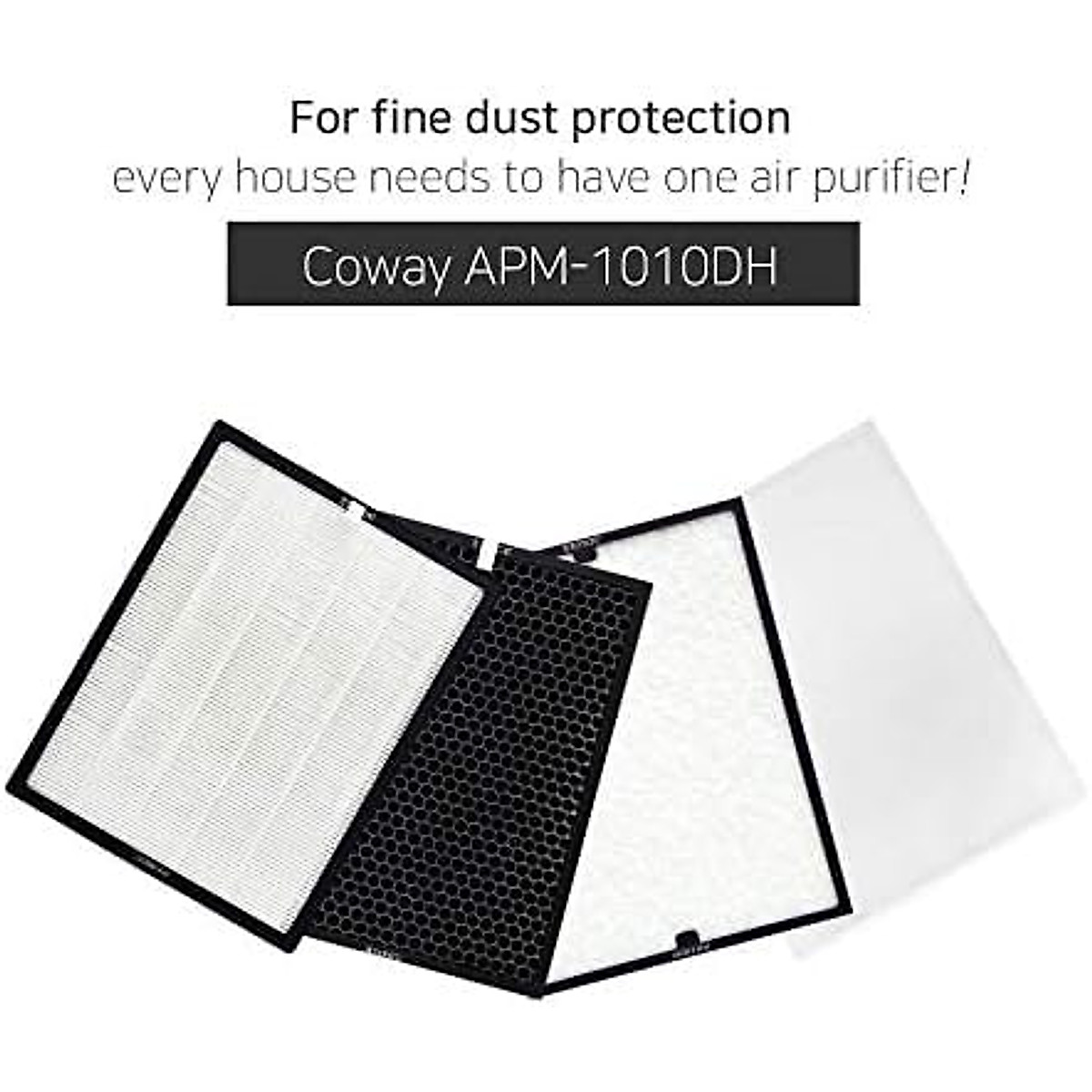 FilterTech Air Purifier Filter Compatible Replacement 1-Year Set for Coway APM-1010DH/APM-1011YH/AP-1011MH