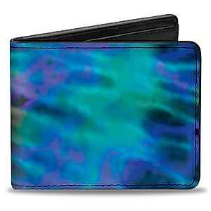 Buckle-Down mens Buckle-down Pu Bifold - Tie Dye Green/Blue/Purple Bi Fold Wallet, Multicolor, 4.0 x 3.5 US