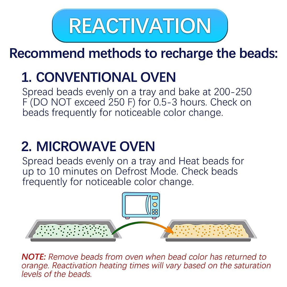 LotFancy 2.3 LBS Silica Gel Beads, Orange to Green Indicating Desiccant, Rechargeable Silica Beads for Electronic Drying, Cabinet Storage