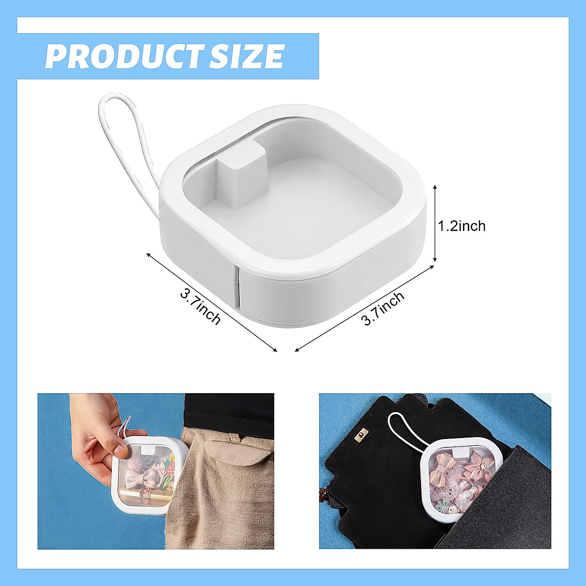 XING ZHONG Hair Tie Organizer Box,Portable Travel QTip Holder Hair Accessories Organizer,Small Items Desktop Travel Storage for Bathroom Cotton Swabs