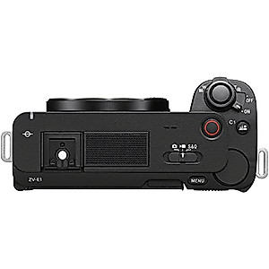 Sony Alpha ZV-E1 Full-Frame Vlog Mirrorless Lens Camera (Black) (ILCZVE1/B) + Case + 64GB Card + Card Reader + Flex Tripod + Memory Wallet + Cleaning Kit (Renewed)