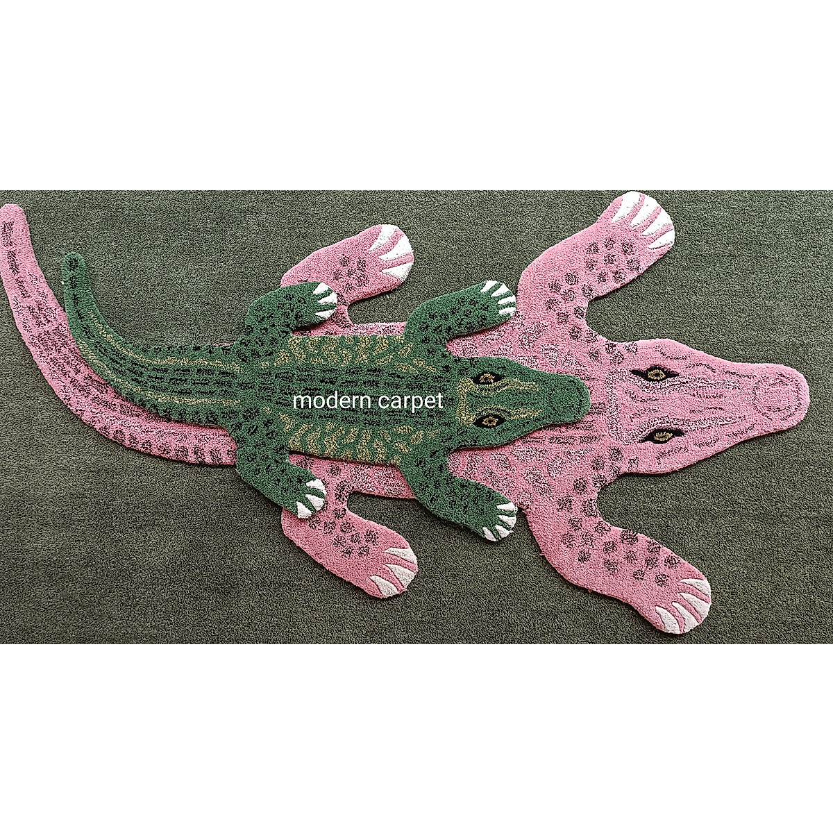 Generic Crocodile Rug 3x6 Ft Rugs Skin Shape 100% Area Rugs Woolen Rugs Handmade Tufted for Room Bedroom Bathroom by Modern Carpet, Multycolor (2x4 feet)