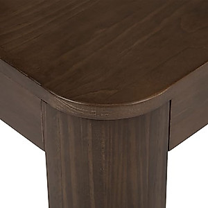 Plank+Beam Modern Rounded Rectangular Side Table, Solid Wood End Table for Living Room, 25in, Walnut