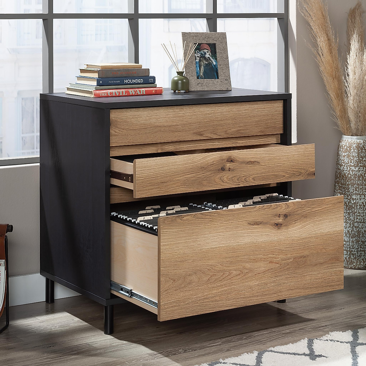 Sauder Acadia Way Lateral File, Raven Oak Finish
