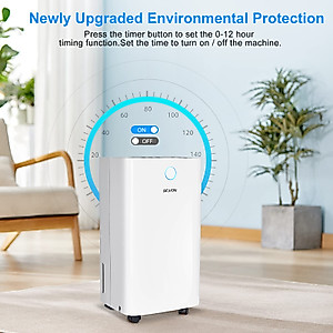 SEAVON 30 Pint Dehumidifiers for 2000 Sq. Ft Home Basement with Drain Hose, Dehumidifier with Auto and Manual Drainage,12 Hours Timer, Child Lock, Dry Clothes, Intelligent Humidity Control for Bedroom
