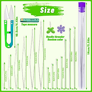 86 Pcs Beading Needles Set,6 Sizes Big Eye Seed Bead Needles,Long Straight Beading Needle,Twist Beading Needles,Flexible Needle for Beads for Jewelry Making