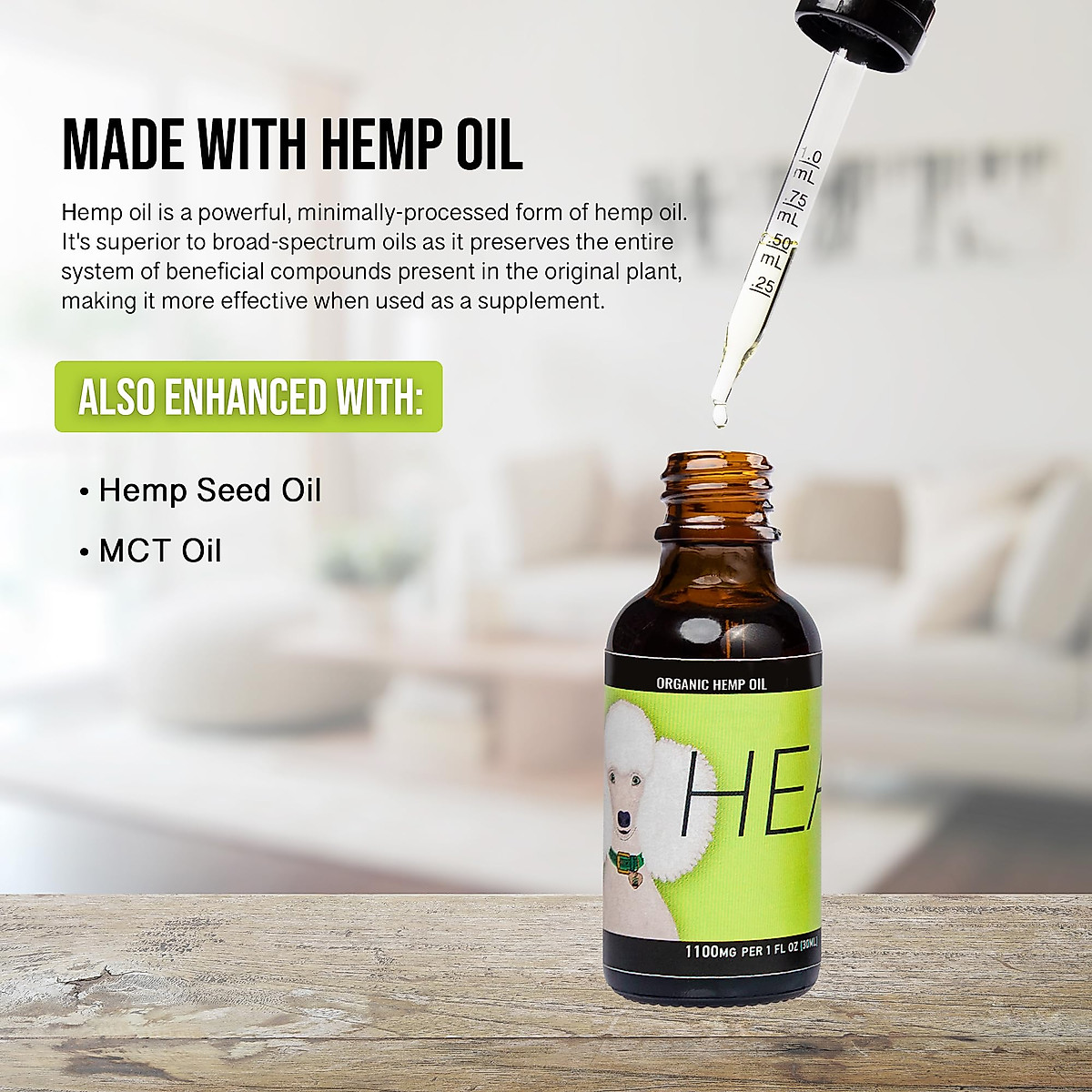 Hemp Dog Health - HEAL - Hemp Oil for Dogs - for Dog Seizure Relief, Autoimmune Conditions, & Cushing's - Add Dog Hemp Oil to Dog's Gums or Directly to Food - 100% Natural Ingredients