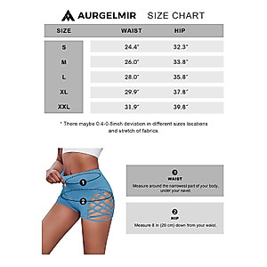 Aurgelmir Women's Workout Yaga Shorts High Waist Tummy Control Criss Cross Athletic Sports Booty Short Leggings Black