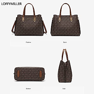 LOFFYMILLER Womens Shoulder Bag Genuine Leather Handbag Satchel Luxury Bag Large Capacity for woman
