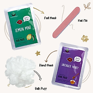 Mother's Day Gift Box Skincare Spa Set. Luxury Spa Gift Set with Hand Mask & Foot Peeling Mask for Working Hands Lotion Gift Set for Hardworking Women & Men! Moisturizing Healing Skincare Kit.