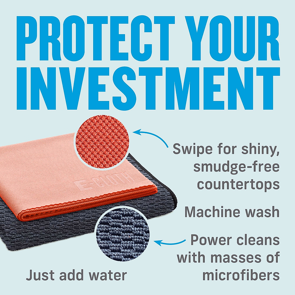 E-Cloth 5-pc Kitchen Bundle, Microfiber Cleaning Cloths Set with Dish Scrubber, Ideal Spotless Cleaner for Granite, Marble, Kitchen, Sink, Dish and Stainless Steel Pot and Pans, 100 Wash Promise