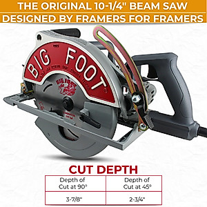 Big Foot Tools SC-1025SU BF-UG 10-1/4-Inch Wormdrive Magnesium Circular Saw w/ Skil Motor