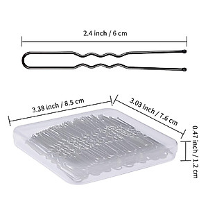 U Shaped IKOCO 2.4 inch Hair Pins for Women's Ballet Buns with Storage Box