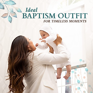 Baptism Outfits for Boys with Bonnet Hat - Christening Outfits for Boys Cross Detail - Baby Boy Baptism Outfit