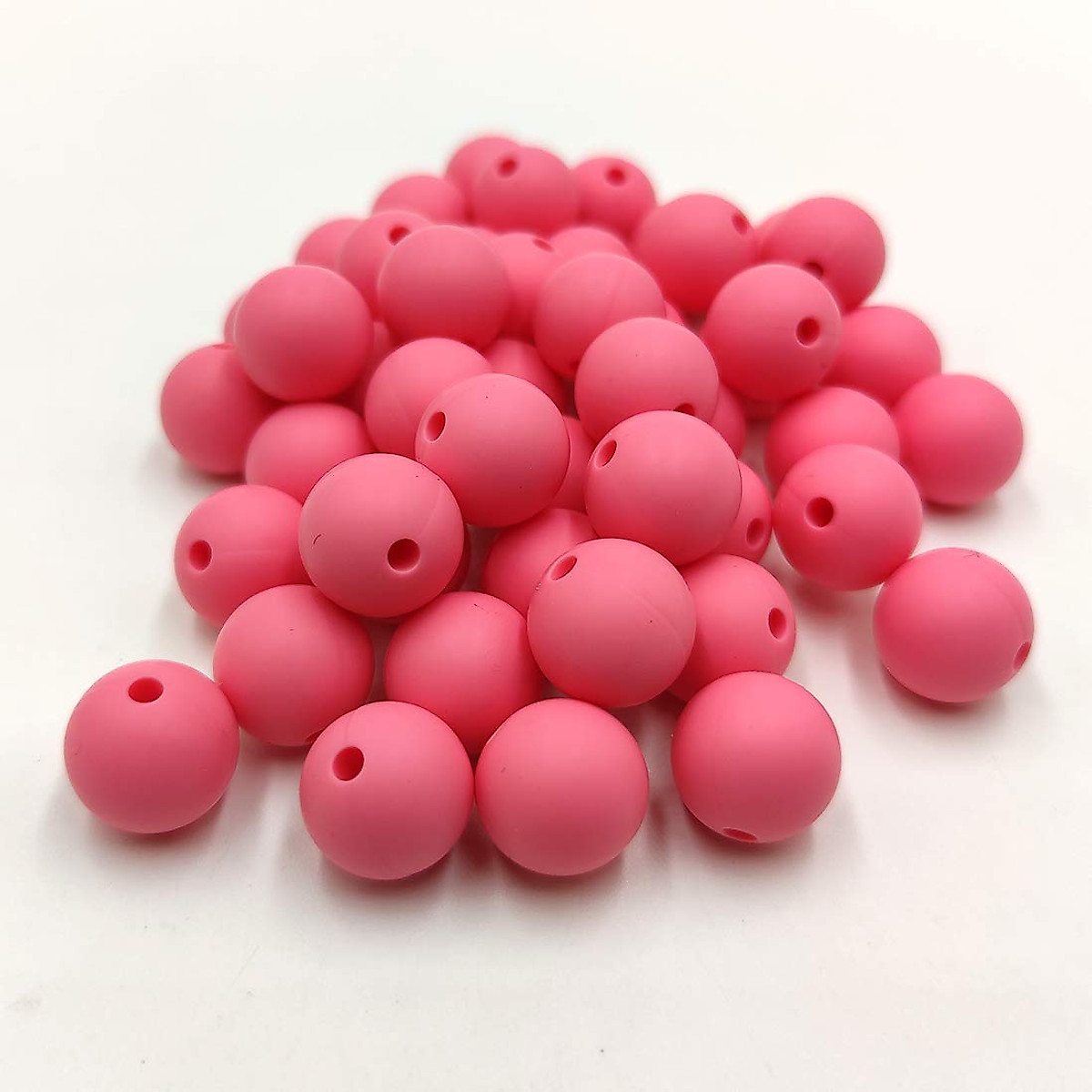 50pcs Baby Pink Color Silicone Round Beads Sensory 15mm Silicone Pearl Bead Bulk Mom Necklace DIY Jewelry Making Decoration