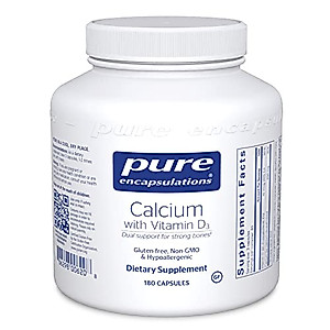 Pure Encapsulations Calcium with Vitamin D3 | Dietary Supplement to Support Bone, Colon, and Cardiovascular Health* | 180 Capsules