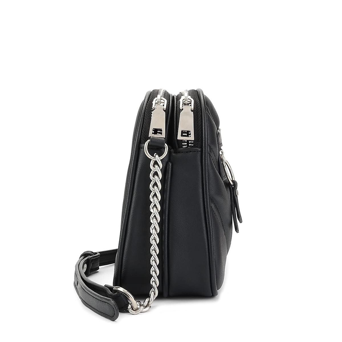 MAXWISE Women Zipper Pocket Crossbody Bag Shoulder Purse Fashion Travel Bag with Multi Pockets (Black)