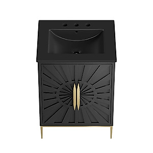 Modway Awaken Bathroom Vanity Cabinet, 24", Black Black