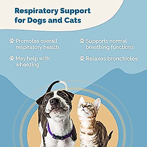 PranaPets Respiratory Support Supplement for Dogs & Cats | Naturally Promotes Optimal Respiratory Function in Pets | Safely aids with Symptoms of Seasonal Allergies