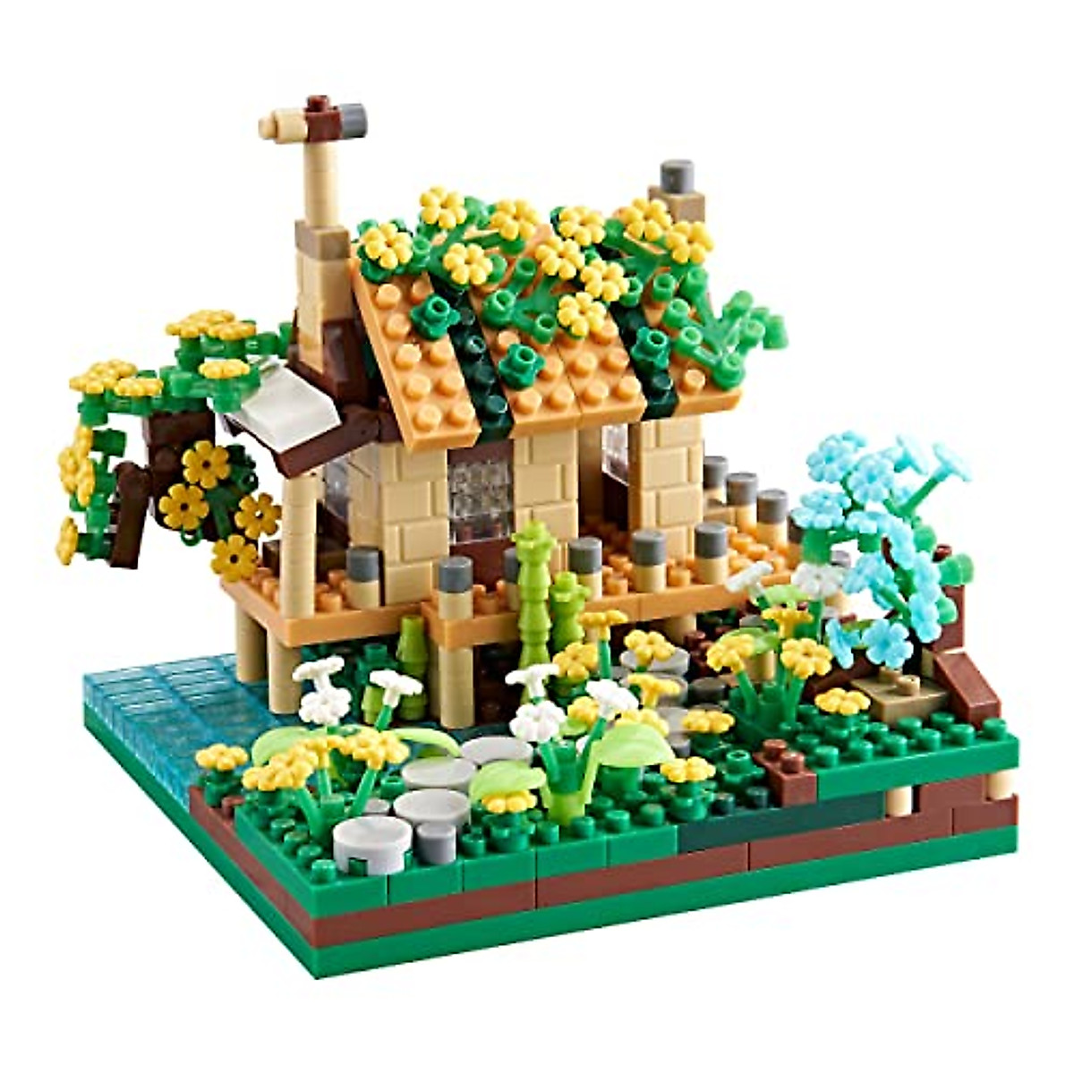 LUKHANG Four Seasons Flower House Botanicle Collection 4 Models Micro Mini Blocks Building Set for Girls, Ideas DIY Gift for Kids and Adults