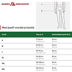 DANISH ENDURANCE Merino Wool Base Layer Pants for Men, Thermal Long Johns, Dark Grey, M