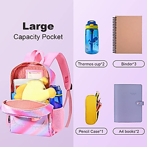 Gormlaith Backpack for Girls, Unicorn Rainbow Kids Backpack, Lightweight Cute Toddler School Backpack, Pink Book Bags for Girls, Kindergarten Preschool Backpack for Girls, Lunch Box Carry Bag