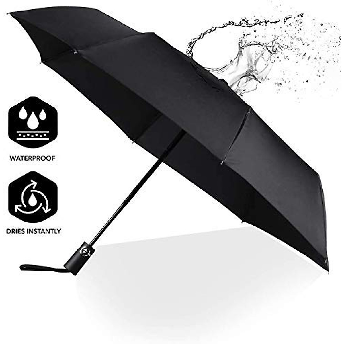 Ateupom Rain Umbrella, 12 Ribs 39 inch Auto Open/Close Windproof Umbrella, Waterproof Travel Umbrella, Portable Umbrellas Folding Backpack Umbrella with Ergonomic Handle