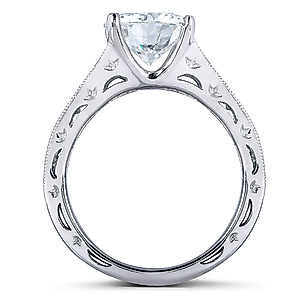Kobelli Forever One (D-F) Moissanite & Channel Diamond Engagement Ring 2 1/2 CTW 14k White Gold, Size 9