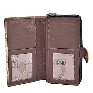 Anna by Anuschka Women's Hand Painted Genuine Leather Two Fold Wallet - Lion Pride Tan