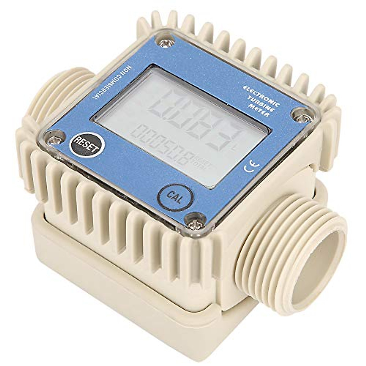 K24 LCD Turbine Digital Fuel Water Hose Flow Meter Widely Used for Chemicals Water, Blue