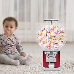 Gumball Machine, Gum Ball Candy Machine Mini Vending Machine Hold 500 Balls or Candies with a Diameter of 1.26 Inch, Candy Vending Machine for Birthdays, Christmas and Kiddie Parties (red)