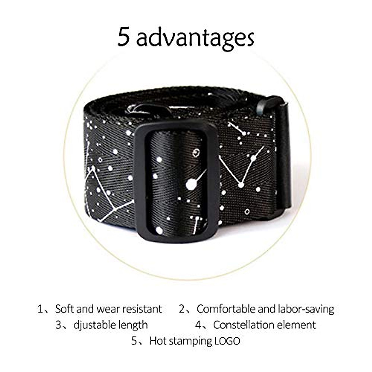 WINGOFFLY Guitar Strap Leather Ends Length Adjustable for Electric Guitar Acoustic Guitar Ukulele and Bass Top Grade(Star River)