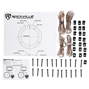 Rockville Pair X6.5C Competition 6.5" 1000W Component Speakers/Titanium Tweeters, black,silver