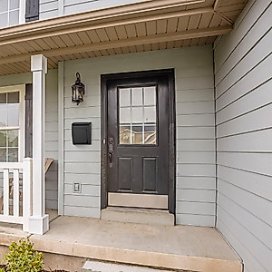 Architectural Mailboxes Aspen Galvanized Steel, Locking, Wall Mount Mailbox, 2594B-10, Black, Small Capacity