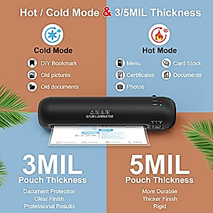 Qfun Laminator Machine and Laminating Pouches Bundle, 9-inch Lamination with Letter Size Laminating Sheets, 3mil 20pack