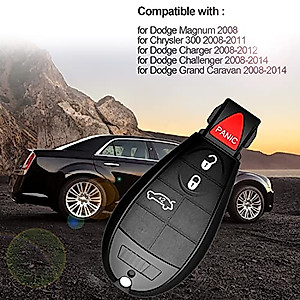 3+1 Buttons Keyless Entry Remote Key Fob Transmitter fit for FCCID: M3N5WY783X Chrysler 300 2008-2011/Dodge Charger 2008-2012, Challenger 2008-2014, Magnum with Ignition Key IYZ-C01C