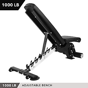 DAY1 FITNESS Adjustable Weight Bench, 1000 lb by D1F for Strength Training -Incline, Decline, Flat Workout Benches for Lifting, Flies, Chest Press, Dips -Utility Equipment for Personal, Commercial Gym