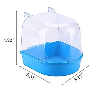 PINVNBY Parrot Bath Box Bird Bathtub Parakeet Bathing Tube with Bird Perches Stand Paw Grinding Cage Accessories Ideal for Small Brids Lovebirds Canary Finches(3 PCS Random Color)