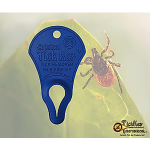 The Original Tick Key -Tick Detaching Device - Portable, Safe and Highly Effective Tick Detaching Tool - 3 Pack (Earth)