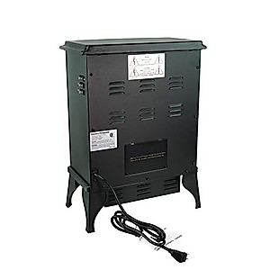 Sun-Ray 111001 3D Flame Effect Freestanding Electric Fireplace Stove Heater 750W/1500W, Black - 16"